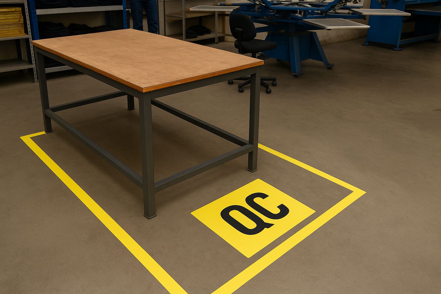 Taped Floor Zone Decals – Shirt Show // Screen Printing Podcast