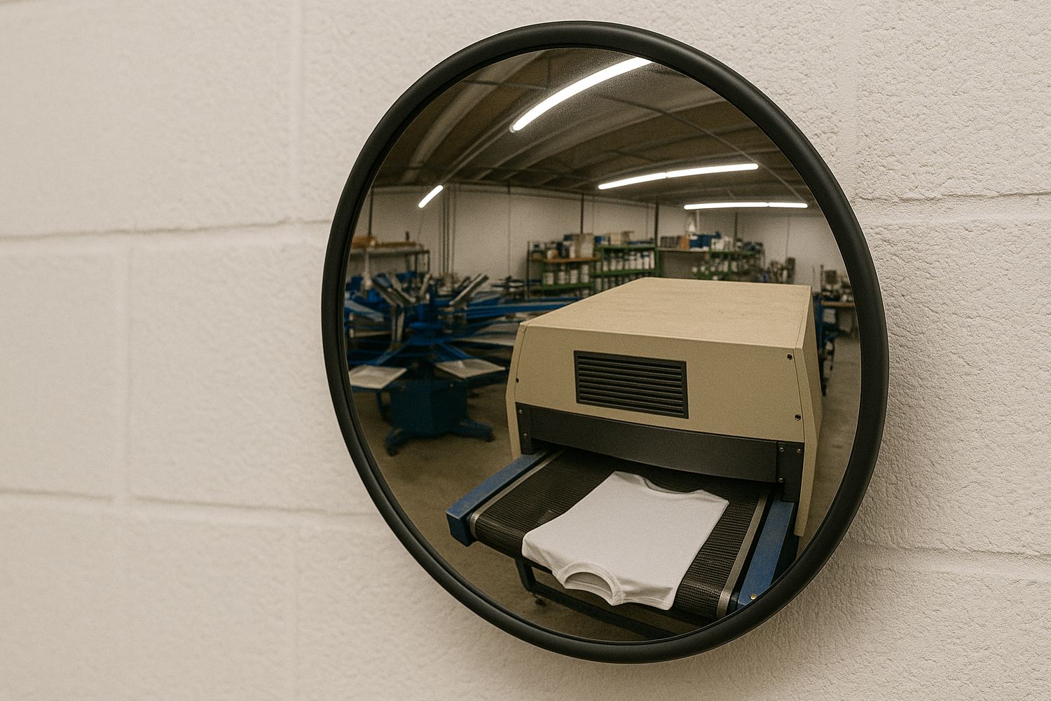Convex Dryer Mirror – Shirt Show // Screen Printing Podcast